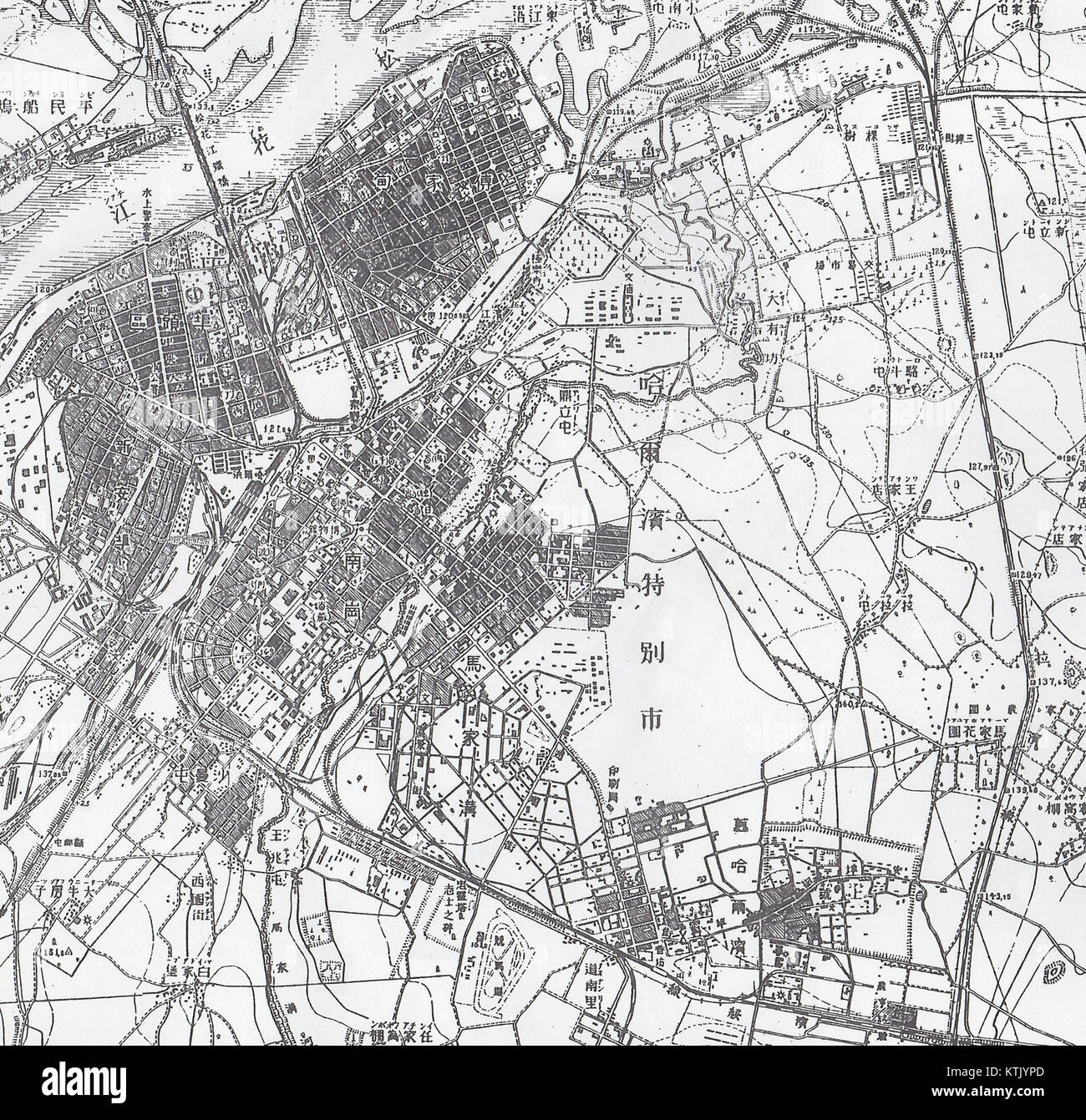 City map of Harbin 1938 20141023 Stock Photo - Alamy