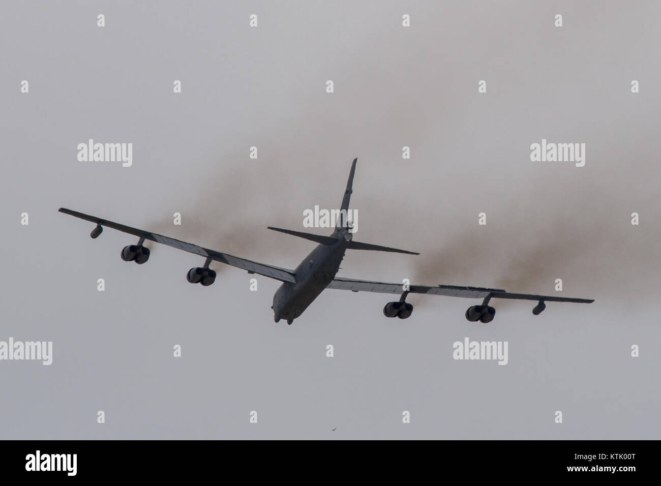 The B-52 Stratofortress, a long-range bomber, takes off from Tinker Air ...