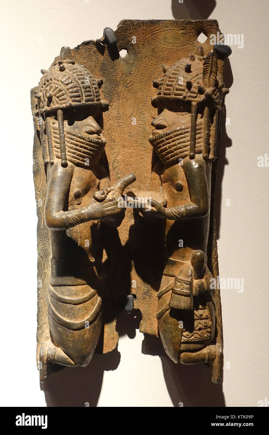 A Benin plaque displayed in the Ethnological Museum in Berlin ...