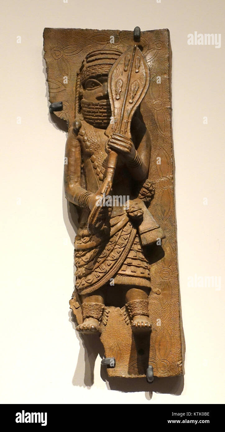 A Benin plaque displayed at the Ethnological Museum in Berlin, this ...