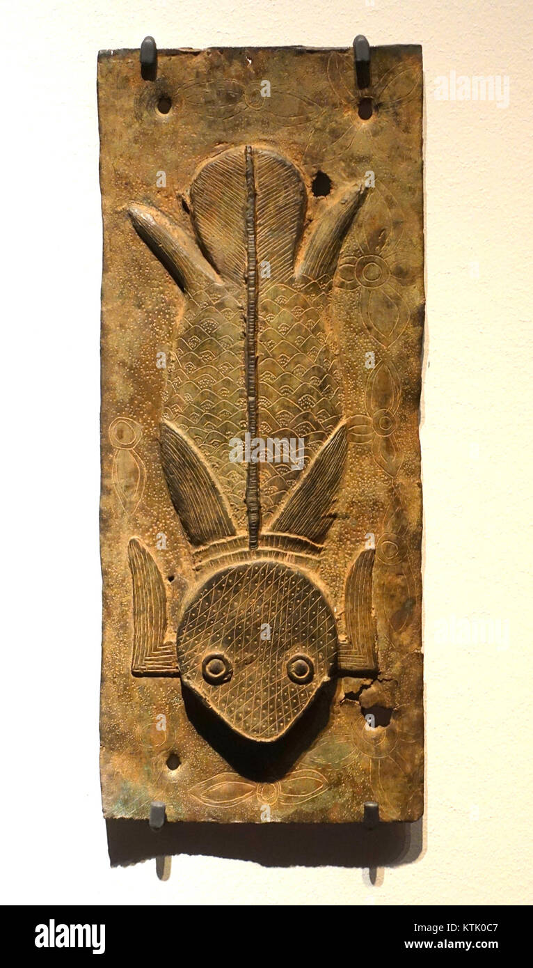 A Benin plaque housed in the Ethnological Museum in Berlin, depicting a ...