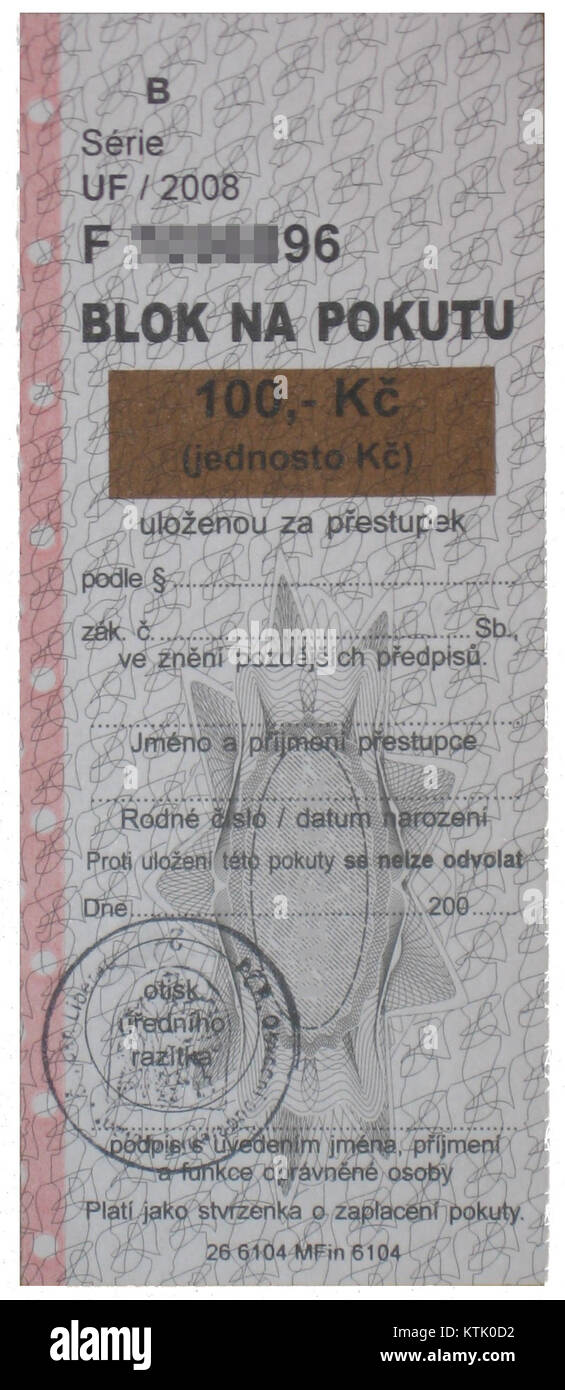 Czech police ticket hi-res stock photography and images - Alamy