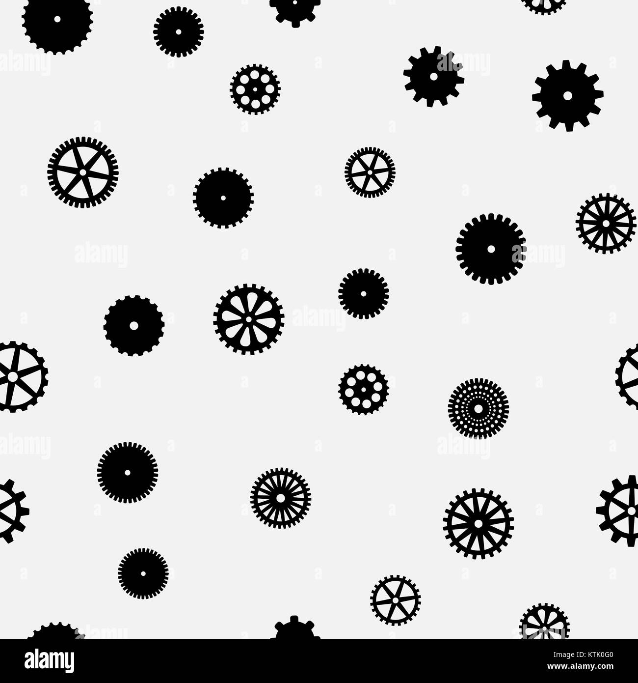 abstract vector black flat gears seamless pattern Stock Vector Image ...