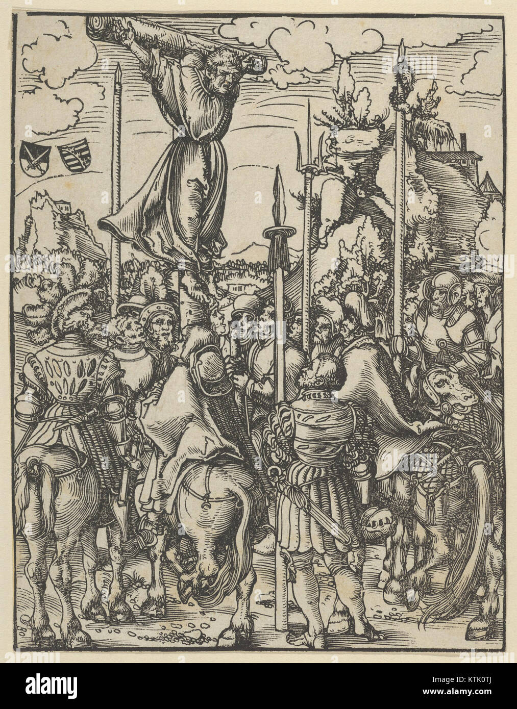 This artwork depicts Bartholomew, one of the Twelve Apostles, from a ...