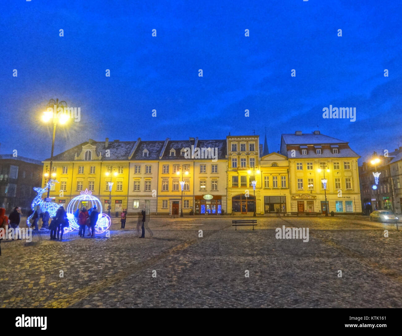 Night photograph of the Old Market Square (Stary Rynek) in Bydgoszcz ...