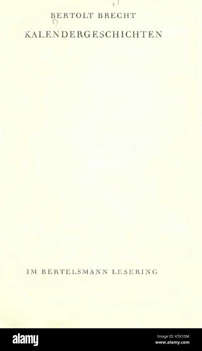 Bertolt Brecht's *Kalendergeschichten* (Calendar Stories), published in ...