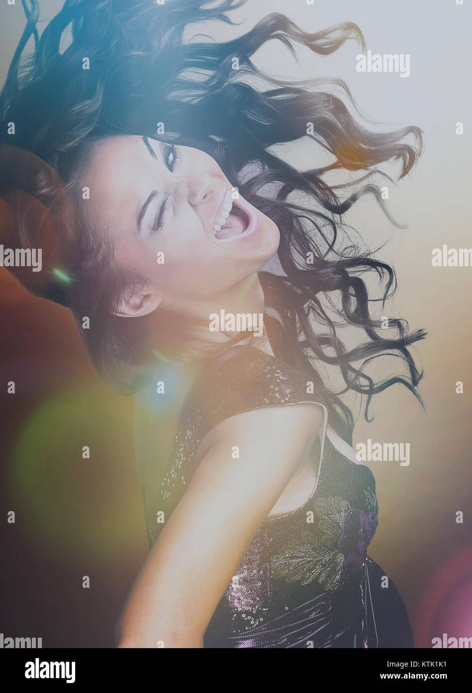 Eccentric Young Woman Dancing Stock Photo - Alamy