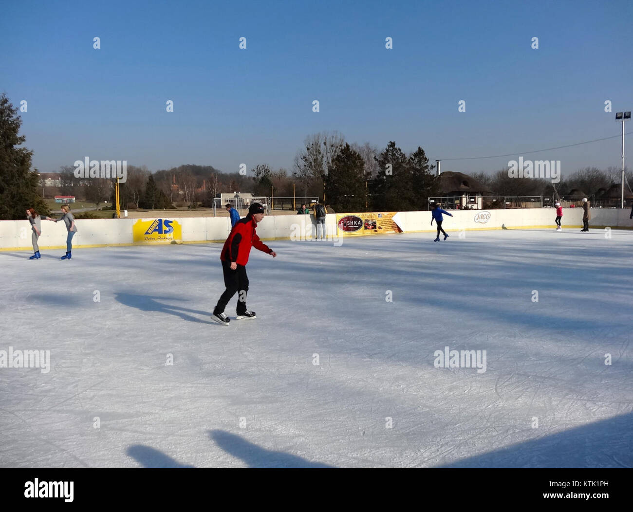 This photograph shows the ice rink at the LKPiW building, taken on ...