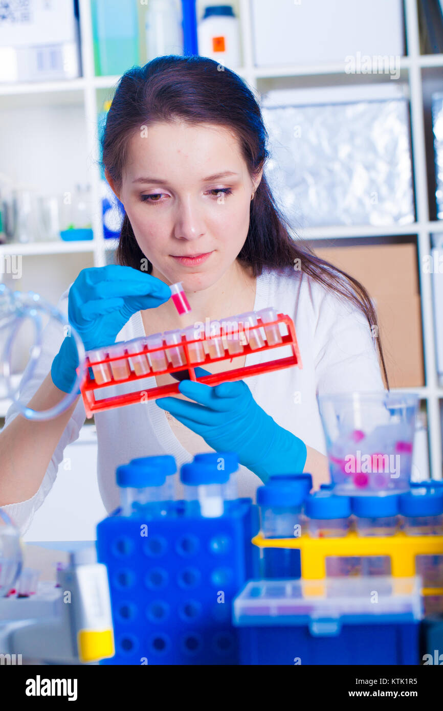 A girl technician in a medical laboratory Stock Photo - Alamy