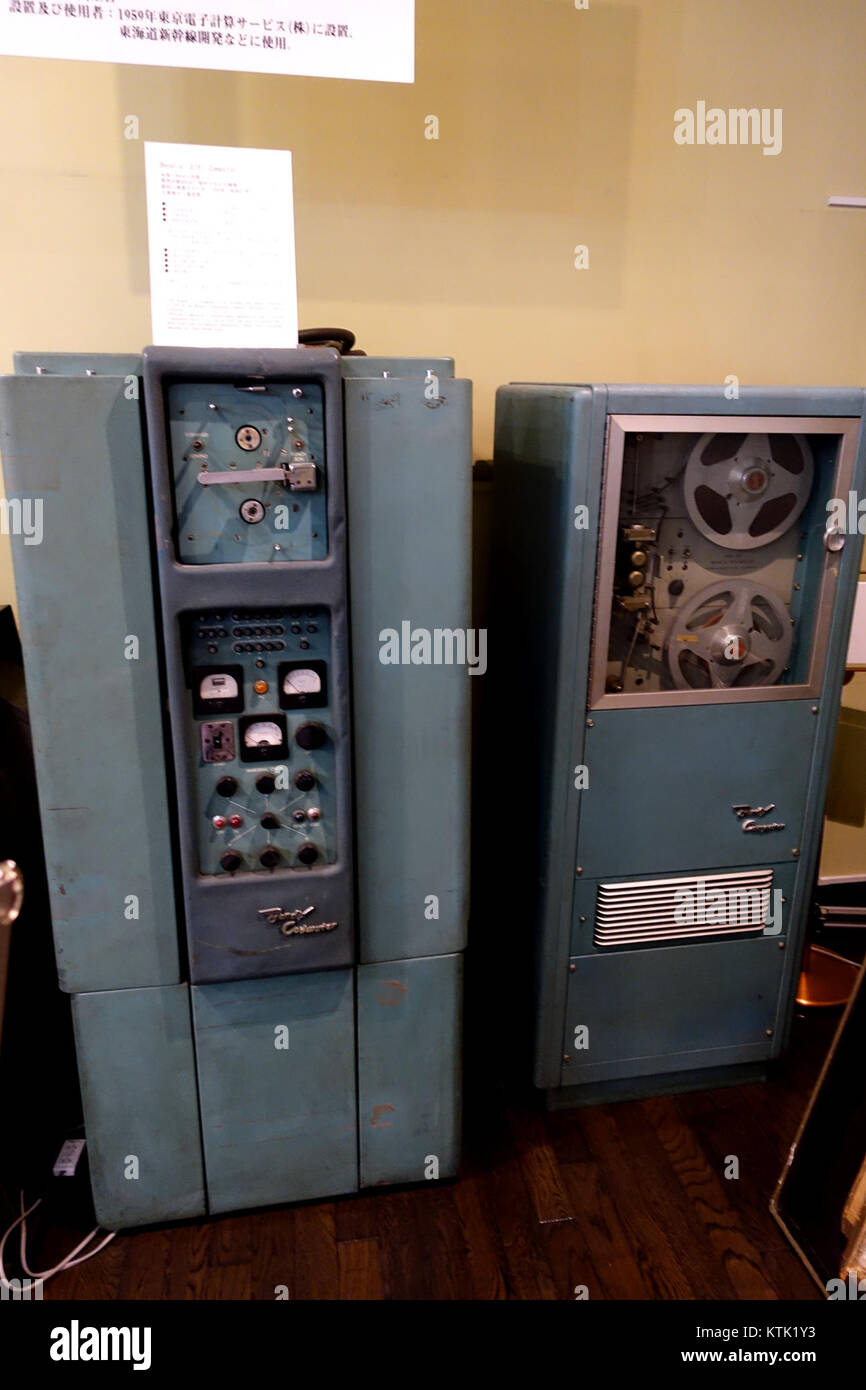 The Bendix G 15 is an early computer displayed at the Ridai Museum of ...