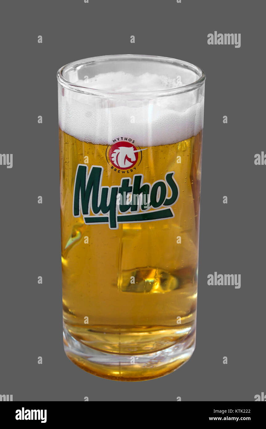 Beer Mythos Chania Stock Photo - Alamy