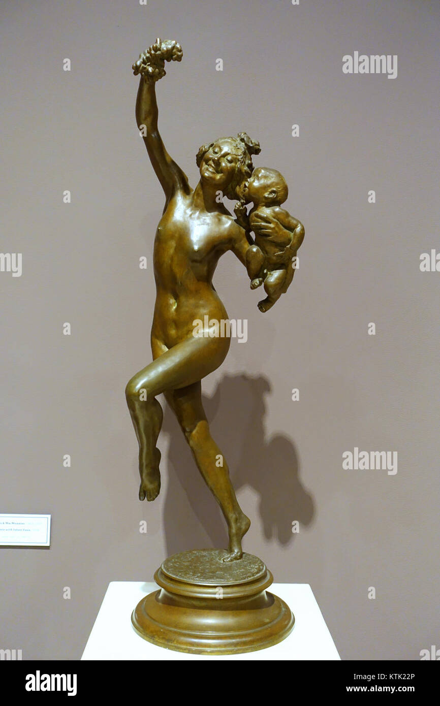 The sculpture 'Bacchante with Infant Faun' by Frederick MacMonnies ...