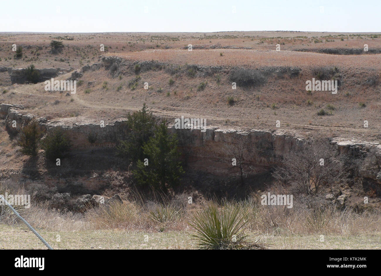 Battle Canyon (Scott Co KS) rifle pit 2 from monument 1 Stock Photo - Alamy