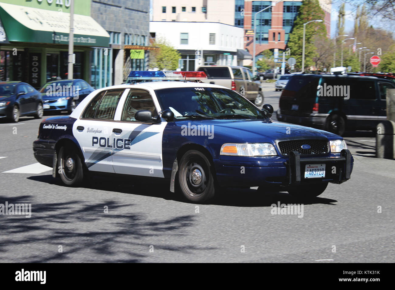 Photograph of two Bellingham, Washington police officers in patrol car ...