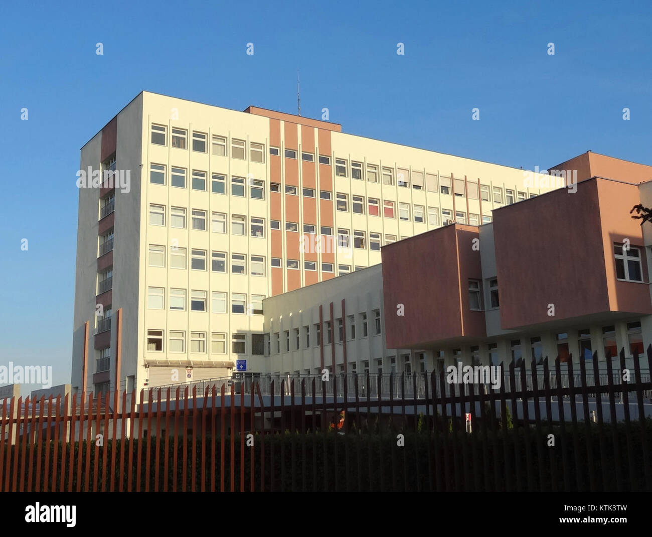 This image features a building from the Polish military hospital ...