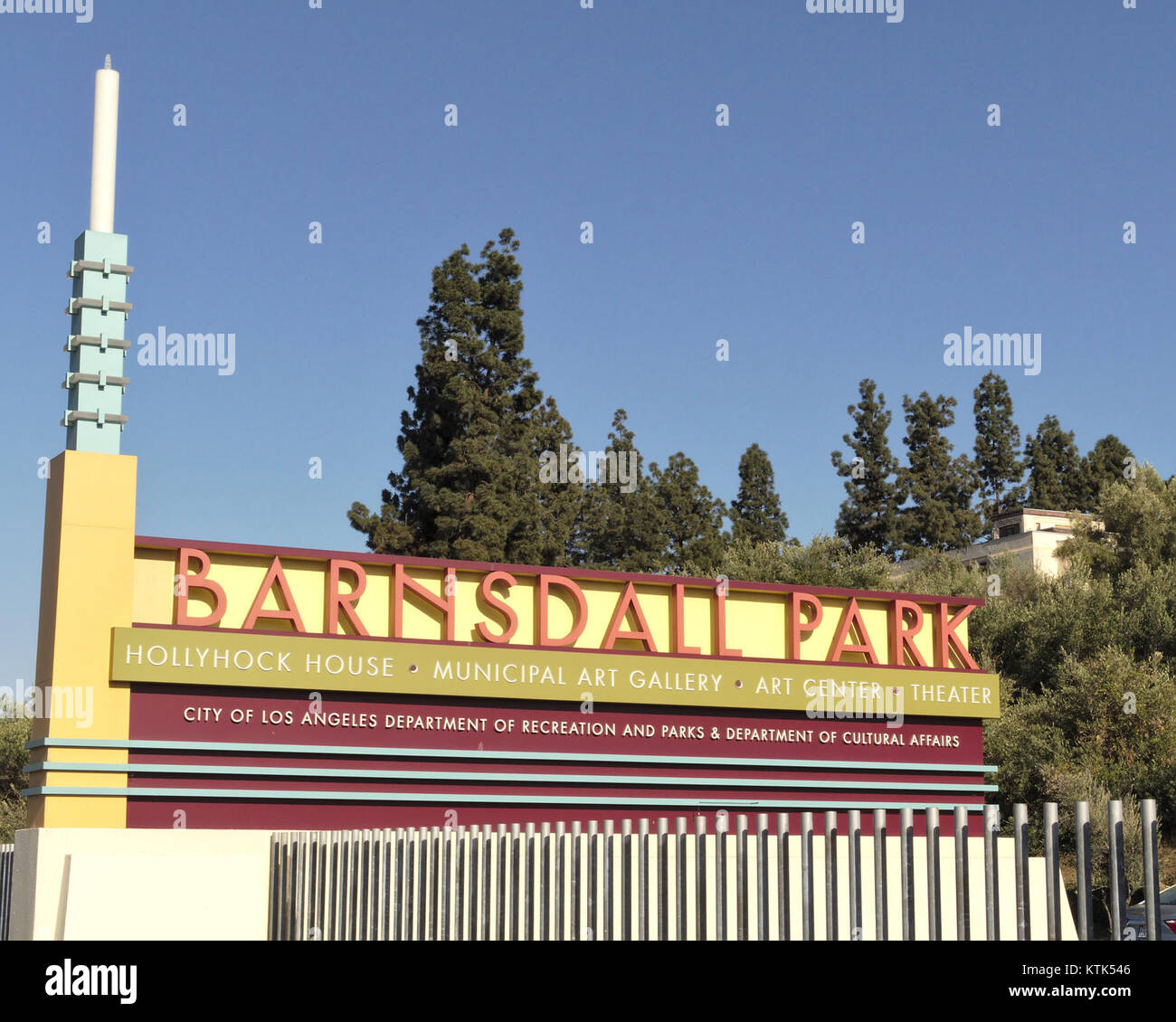 This photo of the Barnsdall Park sign, taken on Hollywood Boulevard in ...