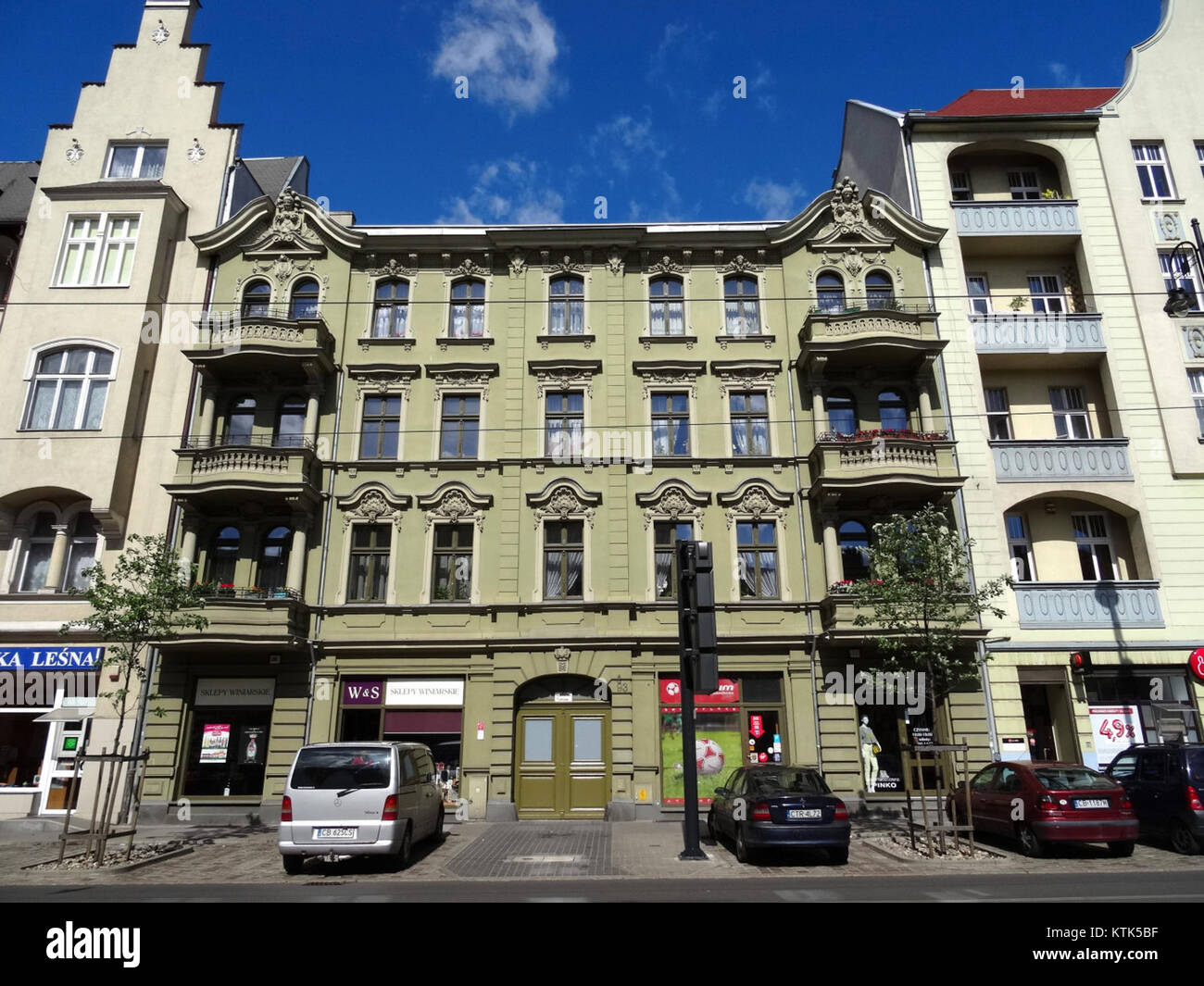 This photograph depicts a building at Gdanska Street in Warsaw, Poland ...
