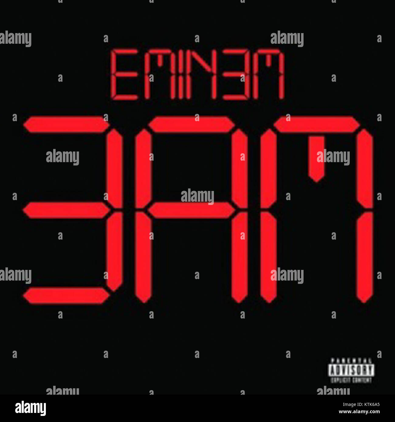 The cover art for Eminem's song '3 AM' features a dark, intense design ...
