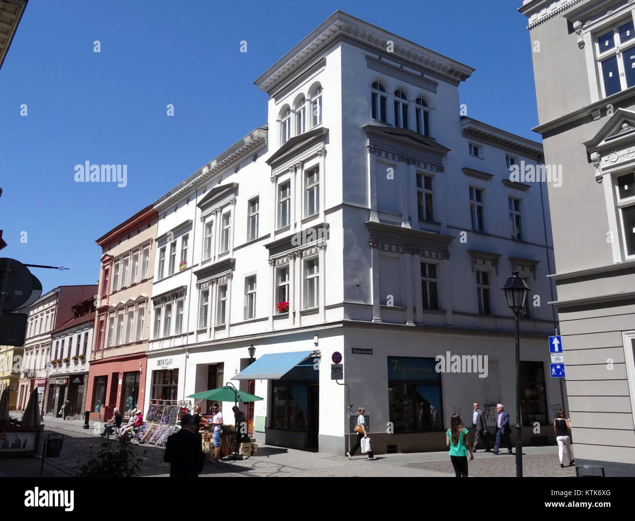 This image captures a building at Dluga Street, likely in Poland, taken ...