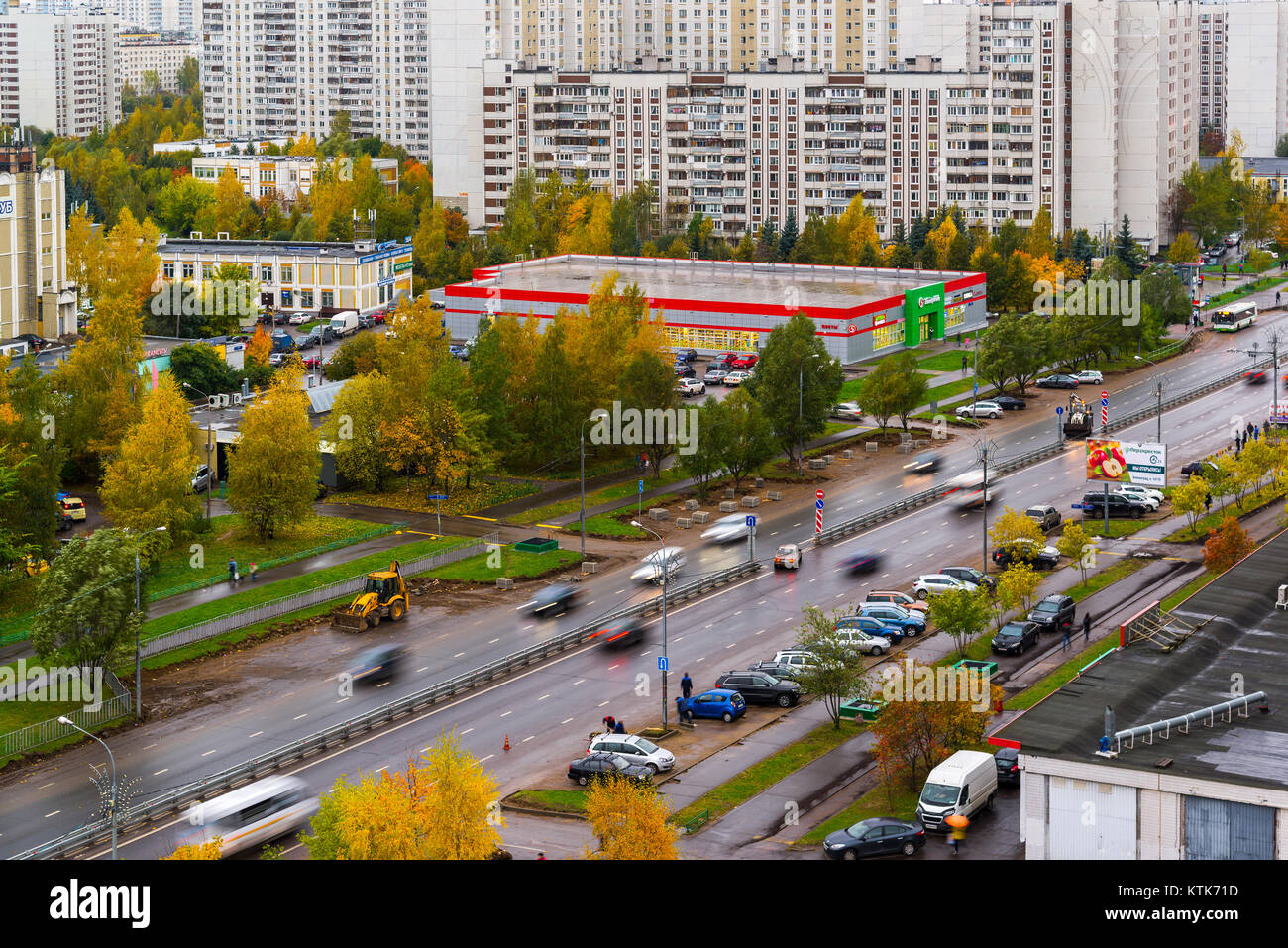 Moscow, Russia - October 9. 2017. cityscape Zelenograd sleeping area in ...