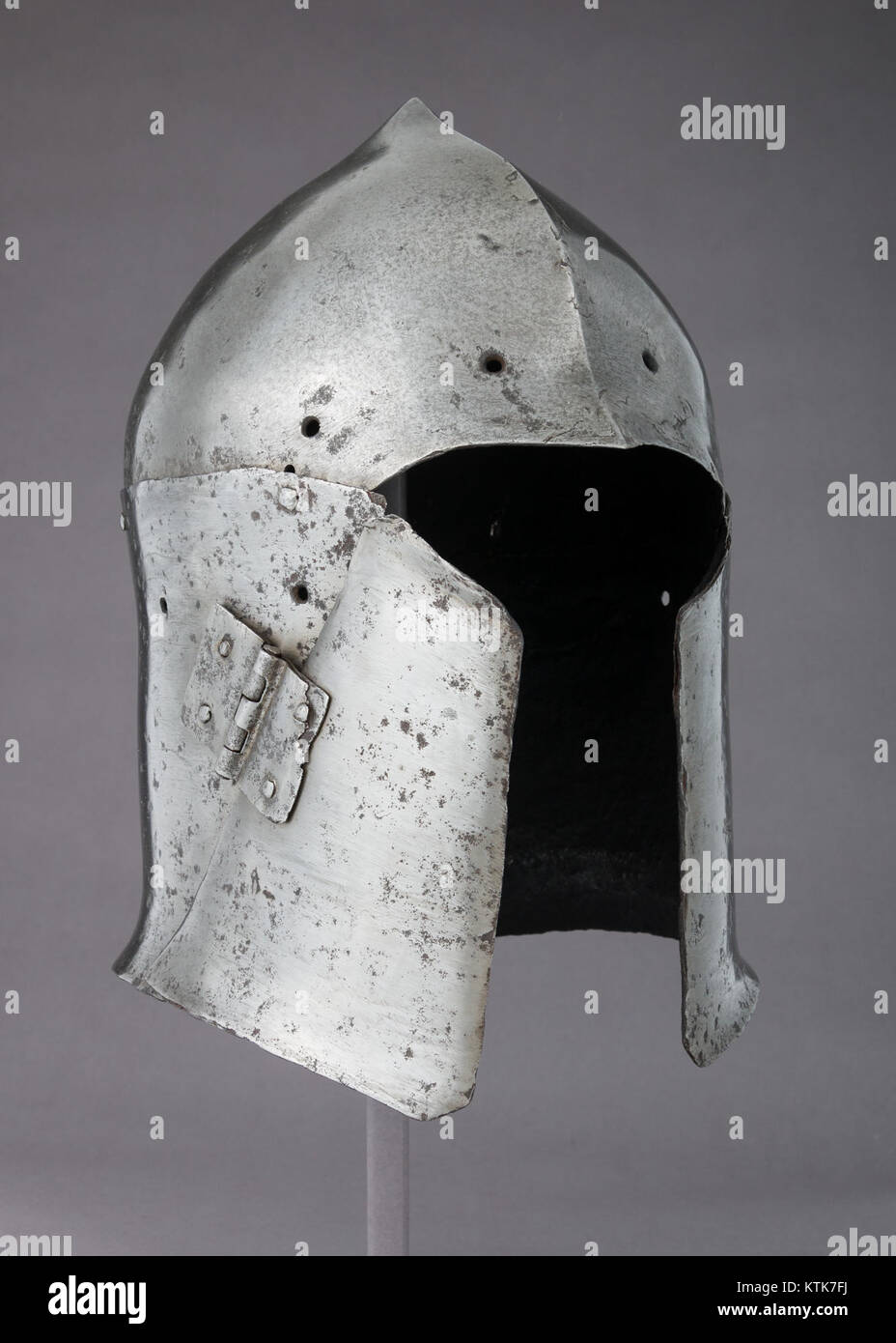 This Bascinet helmet, housed in the Metropolitan Museum of Art, dates ...