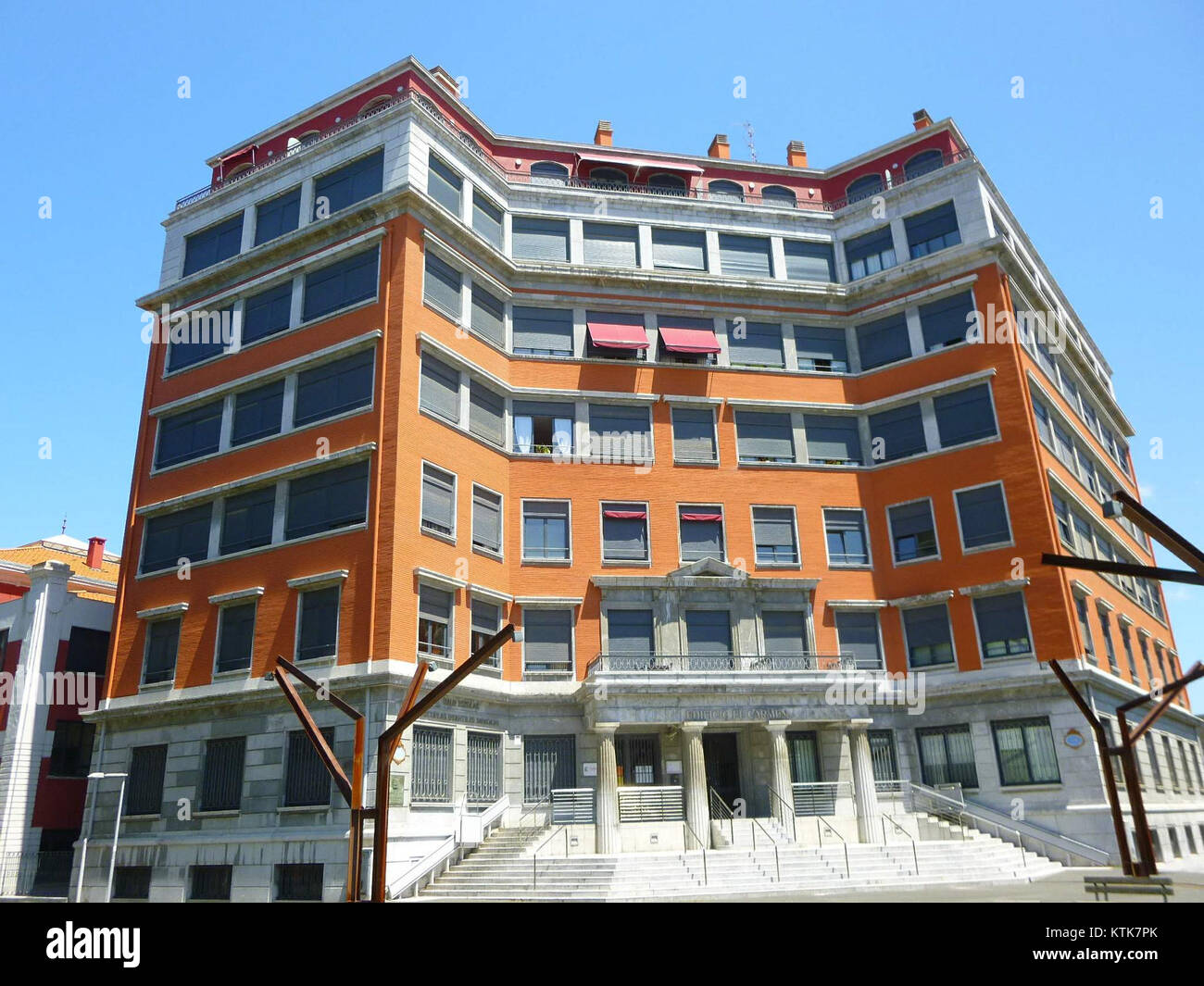 The Edificio El Carmen in Baracaldo, Spain, was originally the headquarters of Altos Hornos de ...