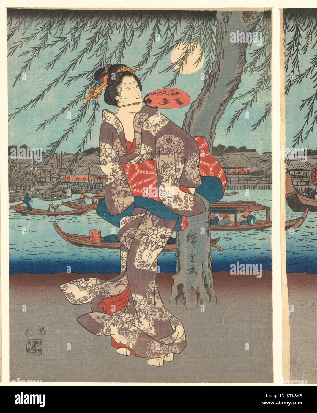 This caption describes a famous scene from the Eastern capital (Tokyo ...