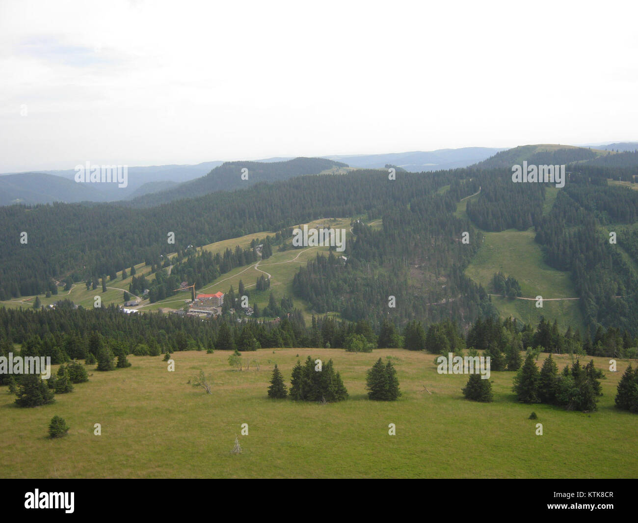 This photograph captures the view from the Feldbergturm, a tower ...