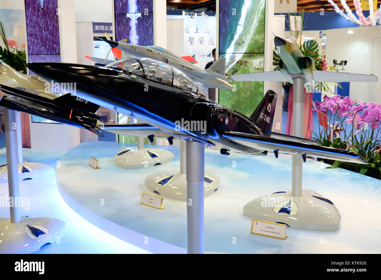 The AT-3 Max Advanced Trainer, displayed at the AIDC booth in August ...