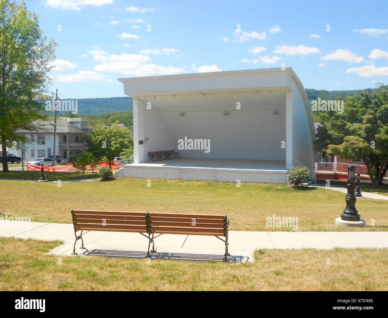 The bandshell in downtown McConnellsburg, Pennsylvania, serves as an ...