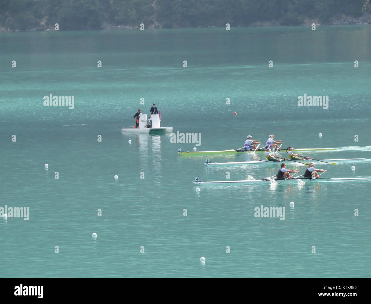 This image captures a moment from the 2015 Aviron World Championships ...