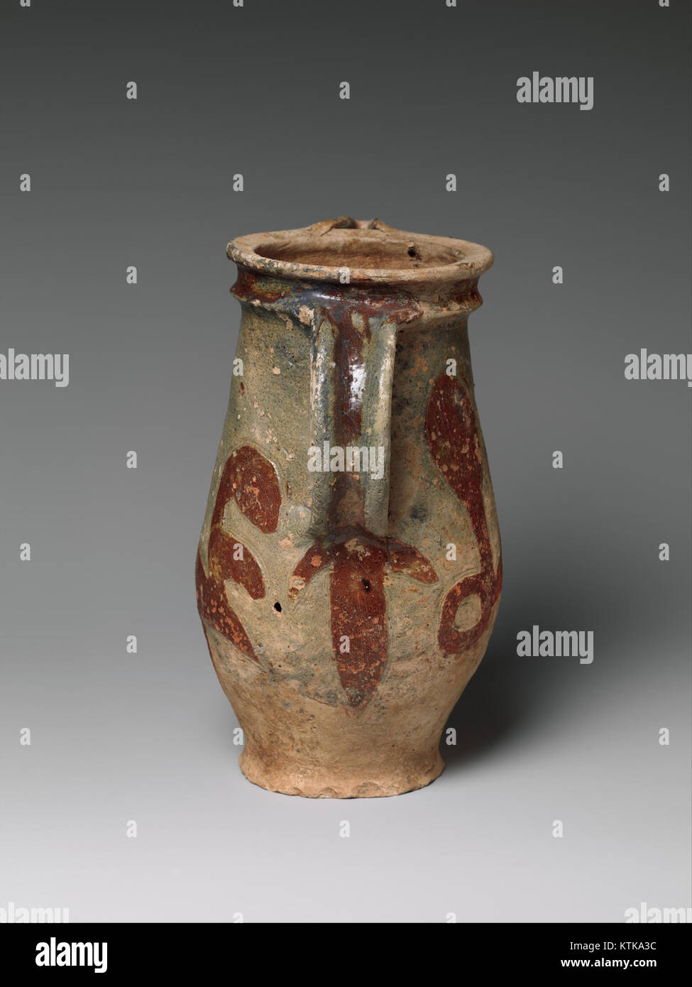 This barrel-shaped jug, displayed at the Metropolitan Museum of Art ...