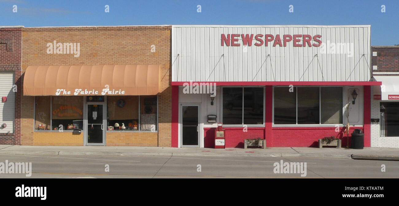 This image depicts a street scene of Auburn, Nebraska, showing Central ...