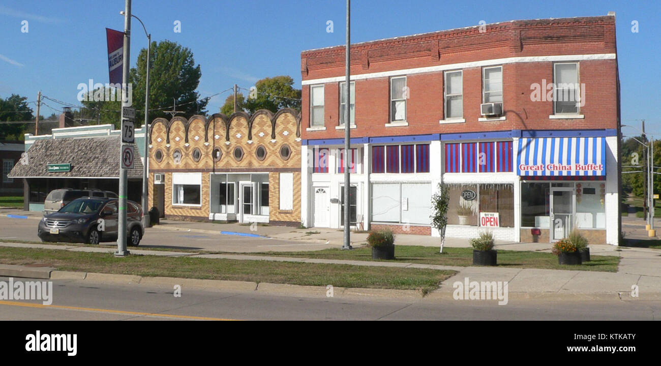 A view of Auburn, Nebraska, captured from the east, showcasing the area ...