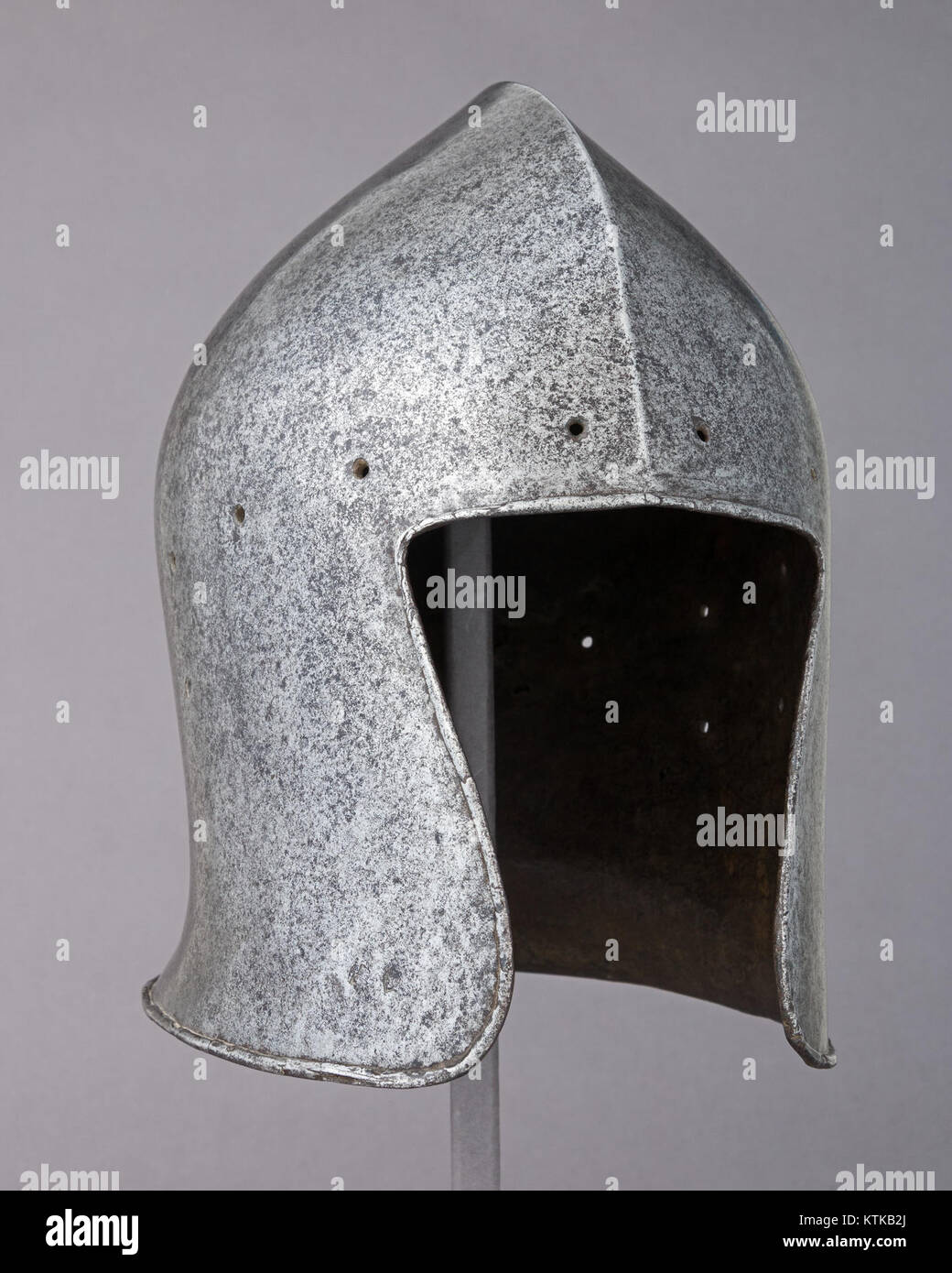 Photograph of a Barbute helmet from the 15th century, part of the ...