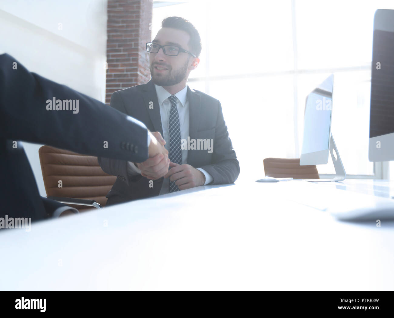 business handshake . photo with copy space Stock Photo - Alamy