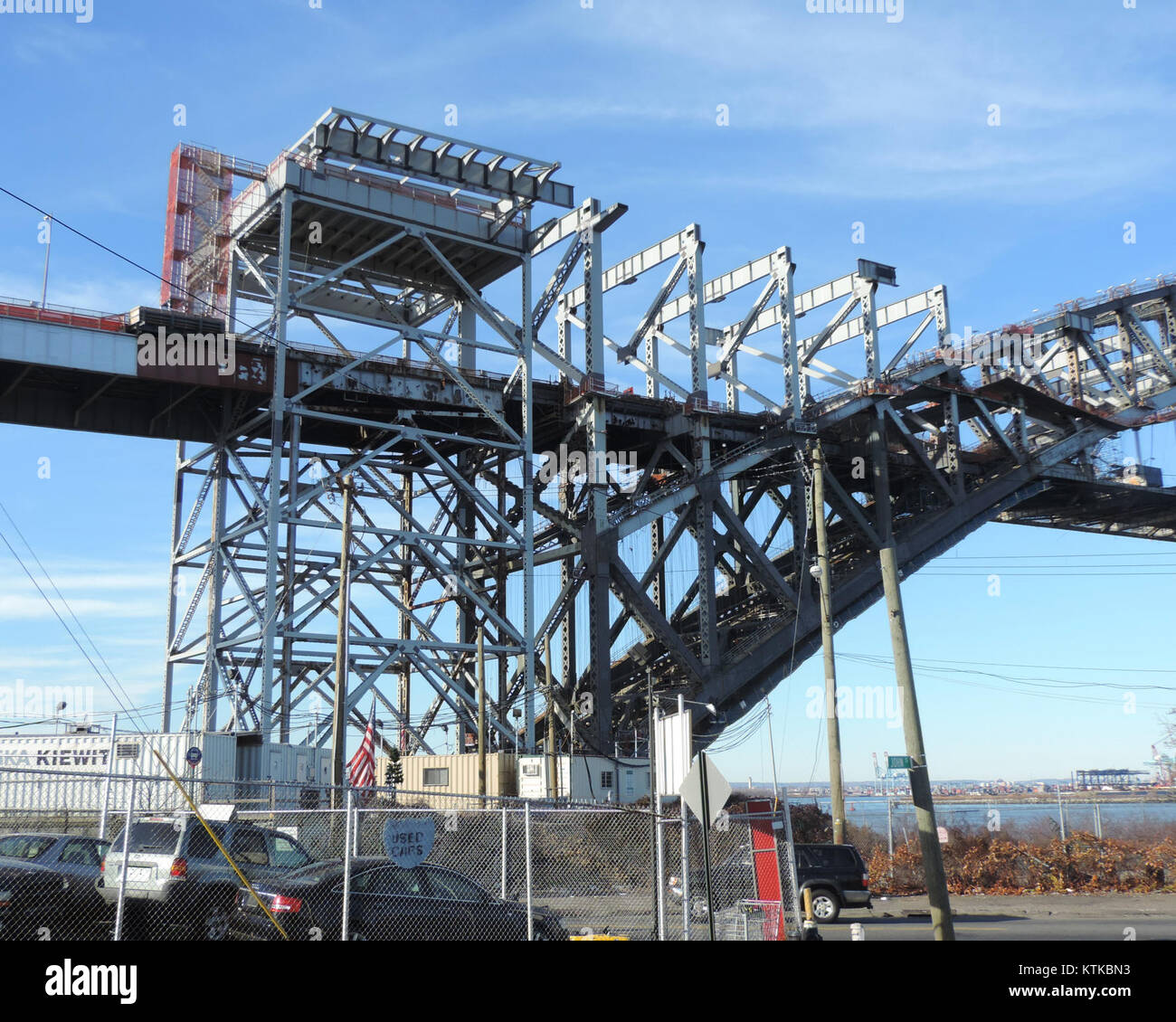 This photograph shows the scaffolding on the Bayonne Bridge, an iconic ...