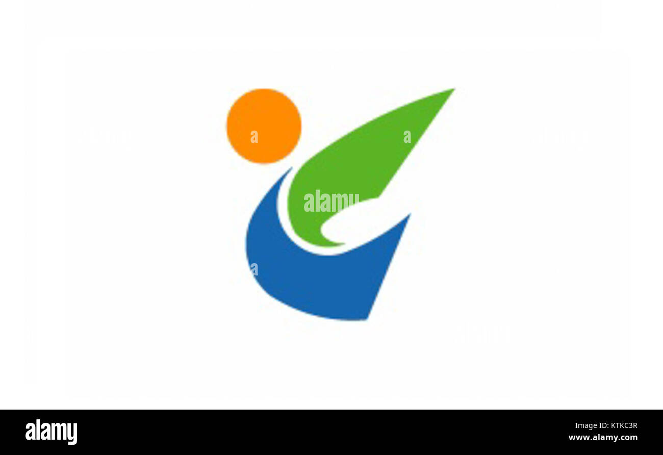 The flag of Tome in Miyagi Prefecture, Japan, features specific symbols ...