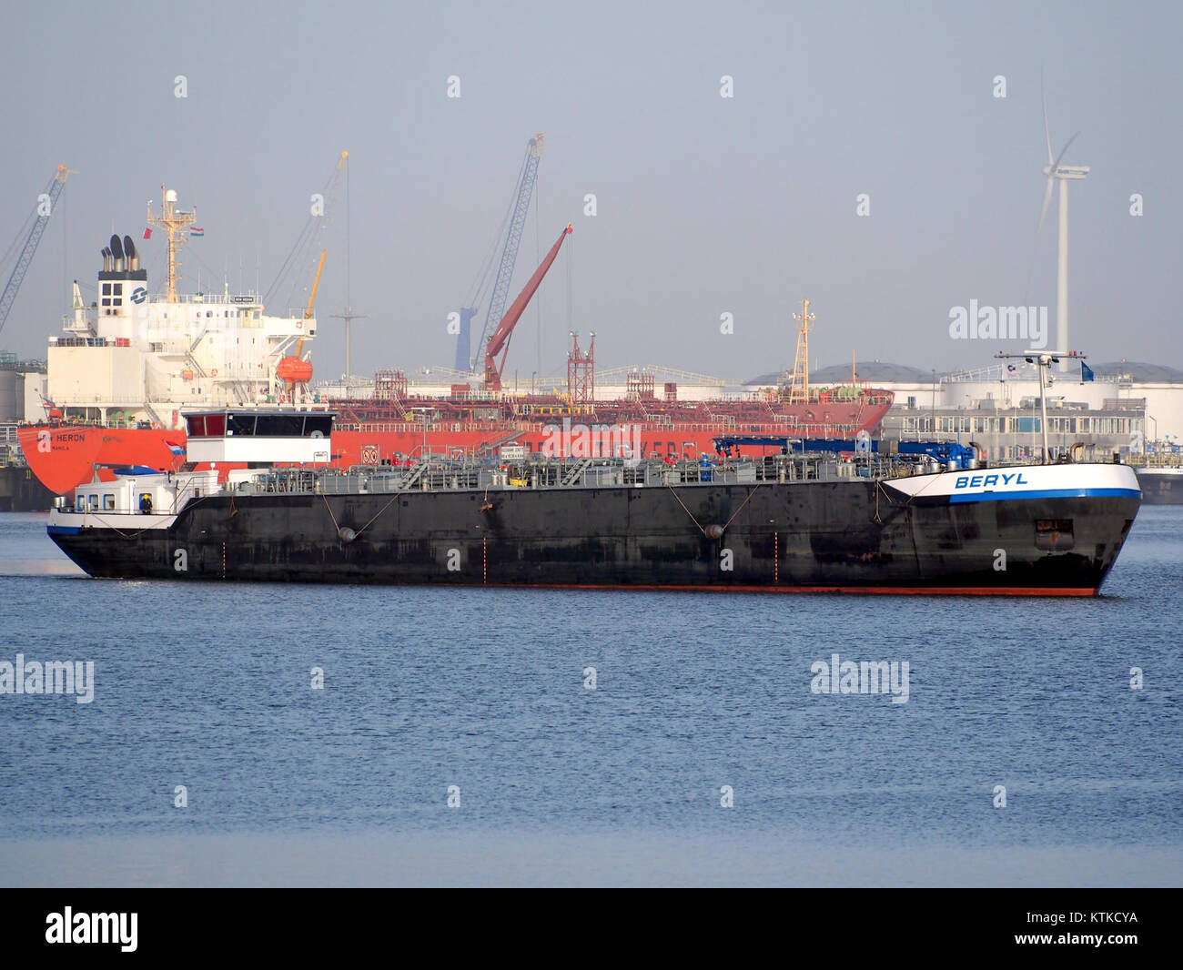 The image captures the ship *Beryl* at the Petroleumhaven Port in ...