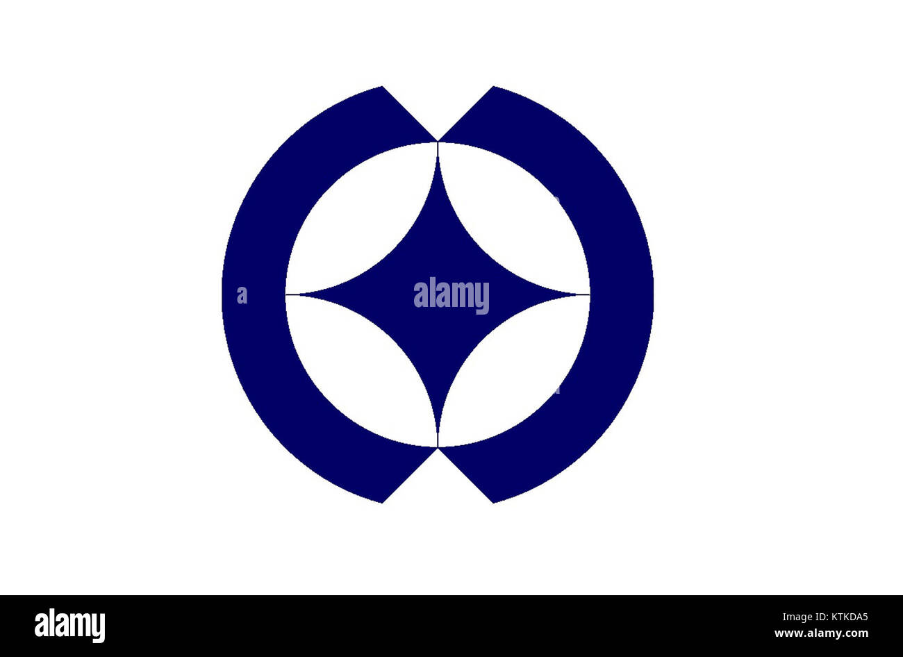 The flag of the former Iwata district in Shizuoka, Japan, represents ...
