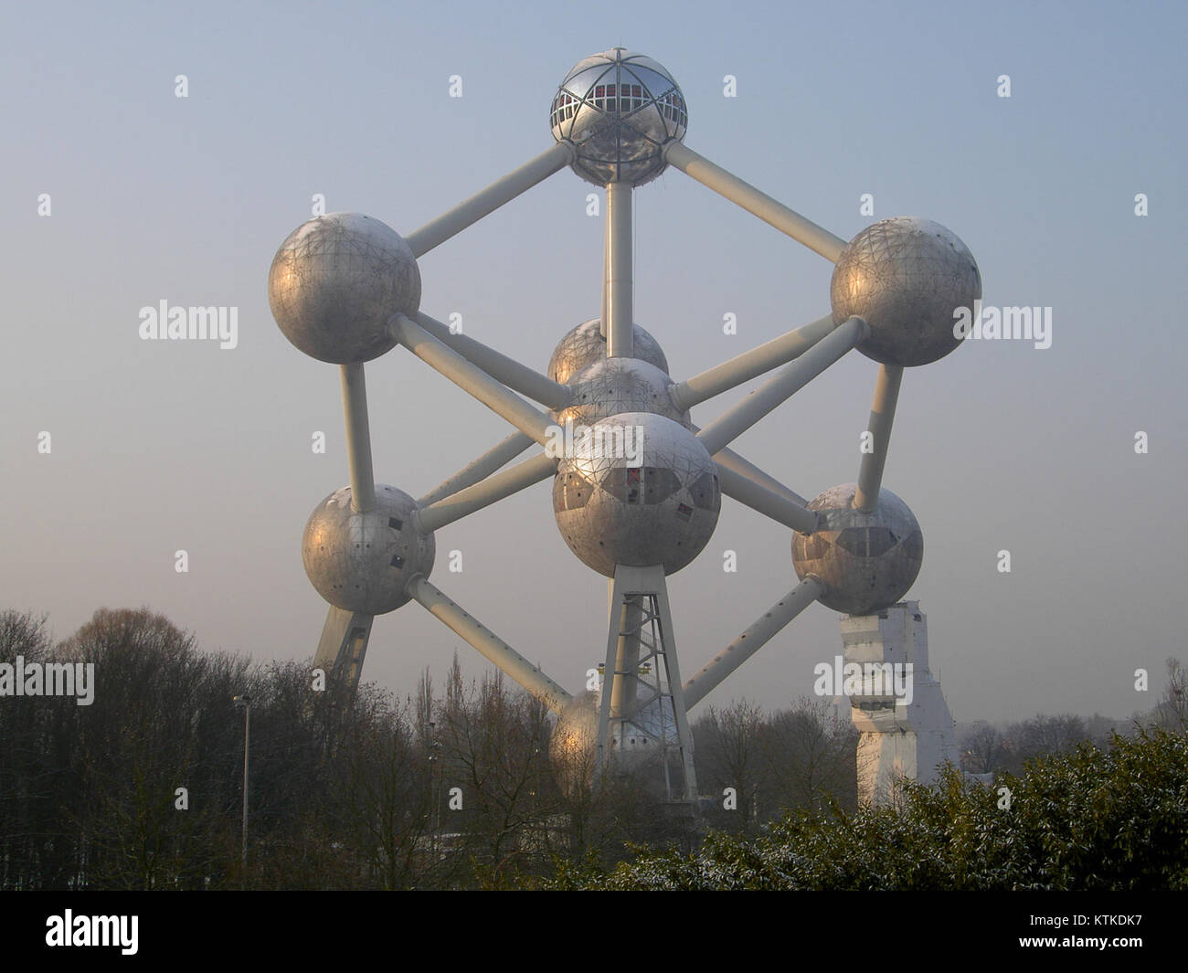The Atomium, located in Brussels, Belgium, is an iconic building and ...