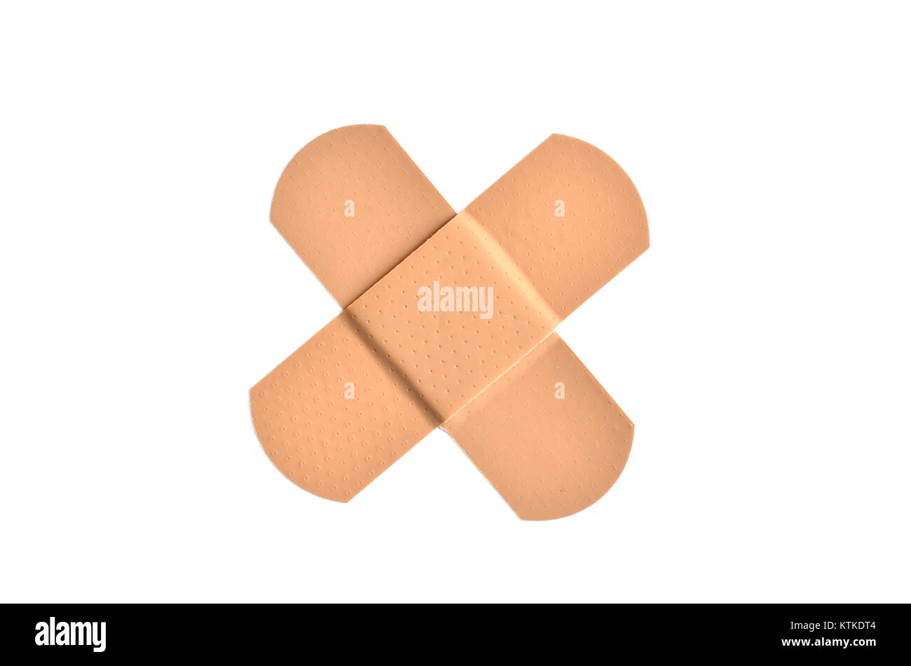 A medical image featuring a bandage set against a plain white ...