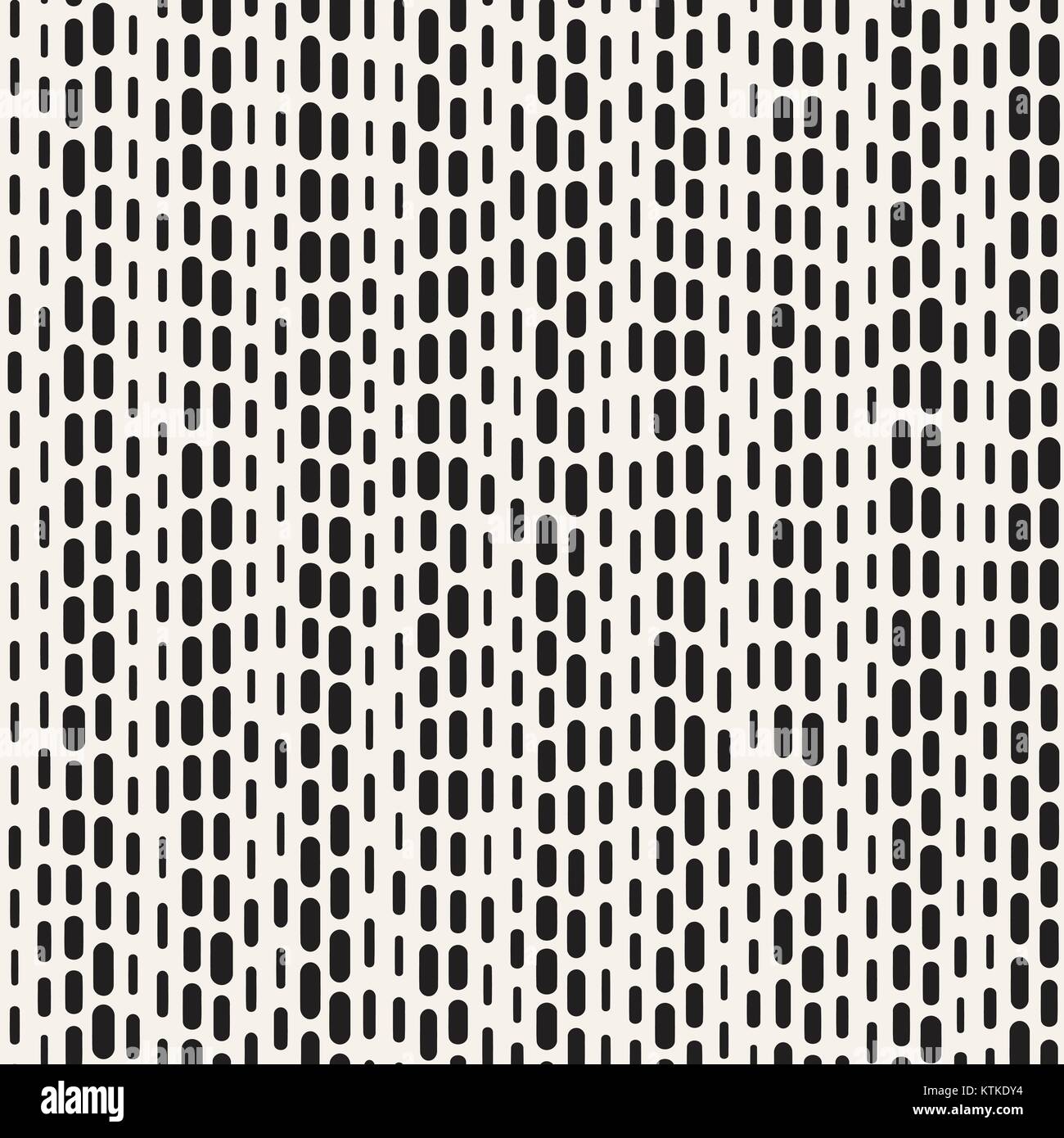 Black and White Irregular Rounded Dashed Lines Pattern. Modern Abstract ...