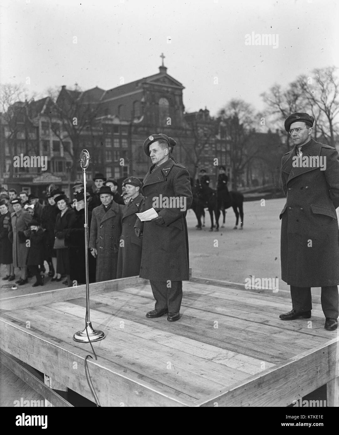 A historical photograph showing the oath-taking ceremony of officers ...