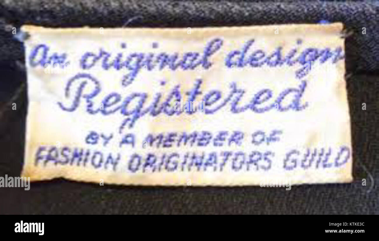 FOGA label from 1930s dress Stock Photo - Alamy