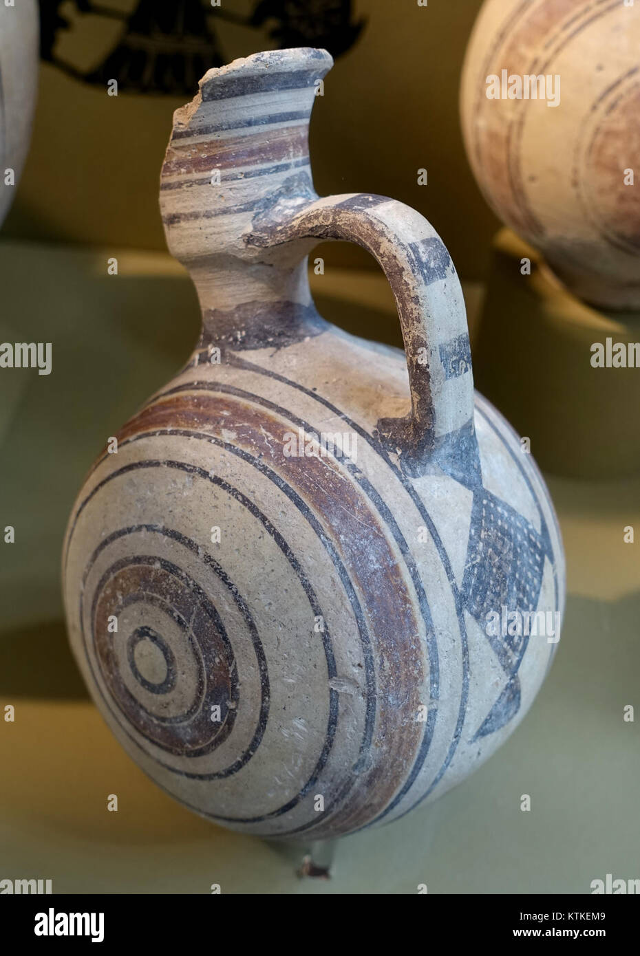 This Cypro Geometric barrel-shaped jug is a piece of Bichrome Ware from ...