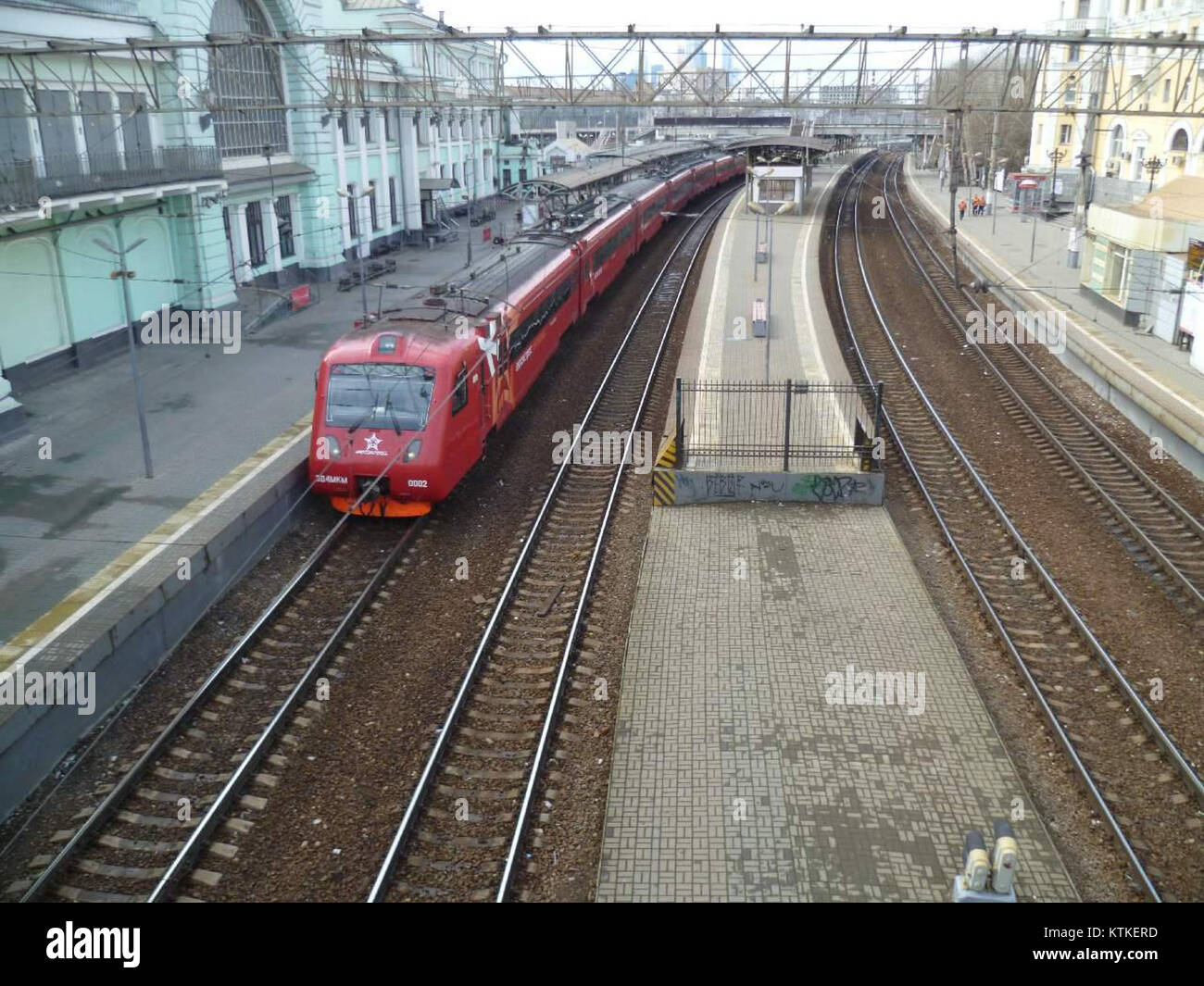 Belaruskaya train station, located in Moscow, Russia, is a major ...
