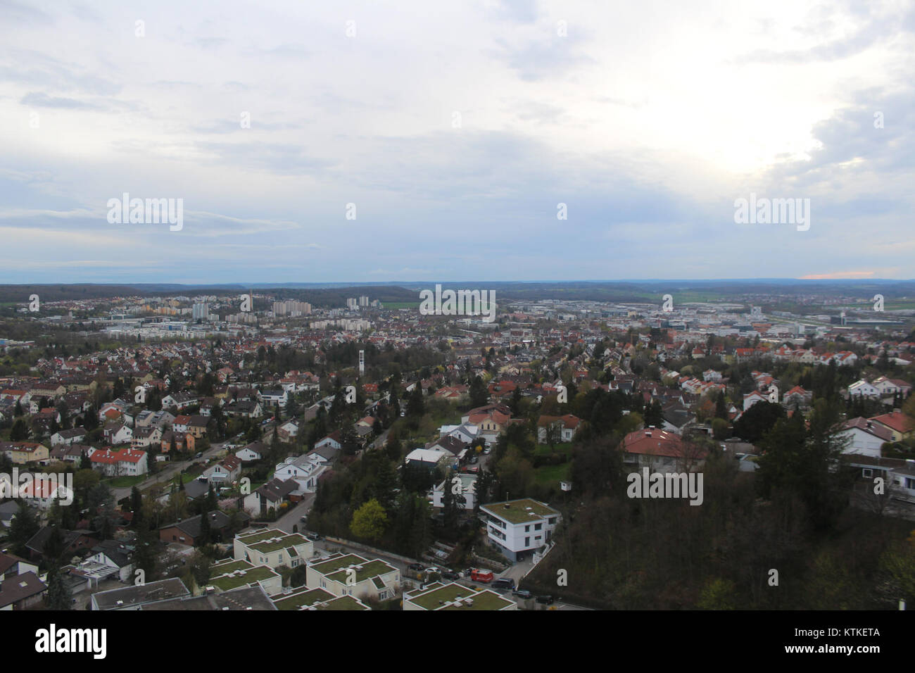 A photograph capturing the water tower in Böblingen, Germany, taken on ...