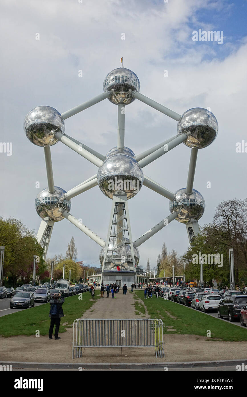 The Atomium in Brussels, Belgium, is a landmark building and museum ...