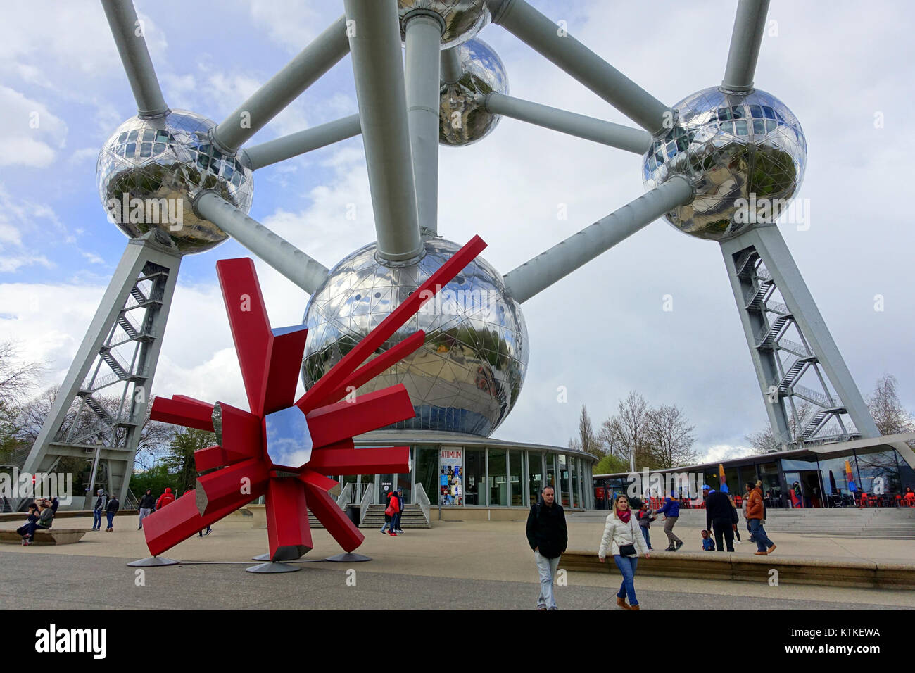 The Atomium in Brussels, Belgium, a landmark representing modern ...